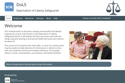 Deprivation of Liberty Safeguards (DoLS): e-Learning course - SCIE
