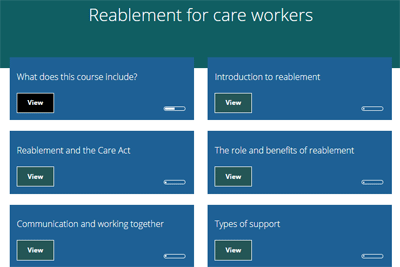Reablement for care workers e-learning course - SCIE